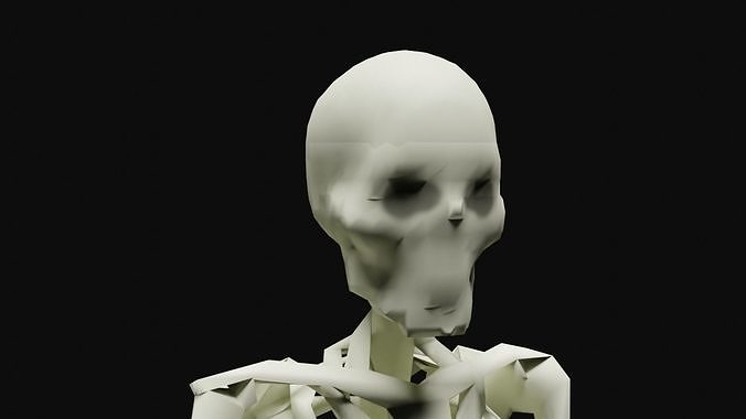 3D model Cartoony Rigged Low Poly Skeleton Model VR / AR / low-poly ...