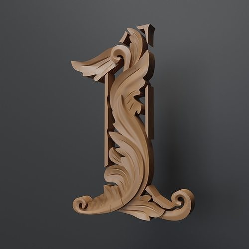 Decorative carved number 1 base mesh 3D model | CGTrader