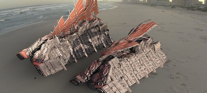Hutt Desert Sail Barge carrier 2 designs 3D model | CGTrader