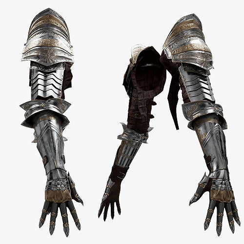 Female Knight Arm Armor Set MidPoly 3D model | CGTrader