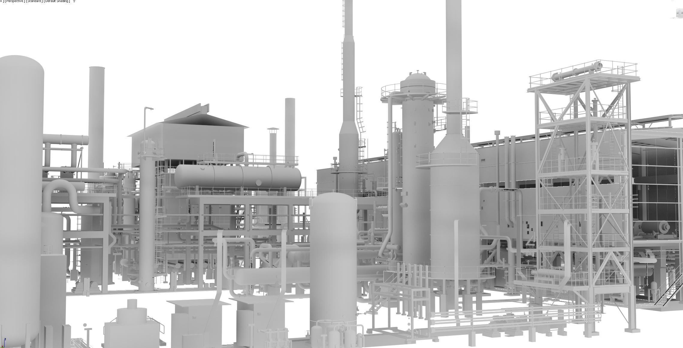 3D model Oil Refinery Low Poly Model VR / AR / low-poly | CGTrader