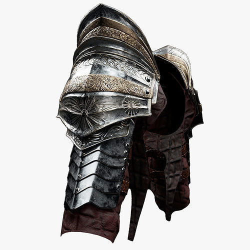 Female Knight Shoulder Armor Set MidPoly 3D model | CGTrader