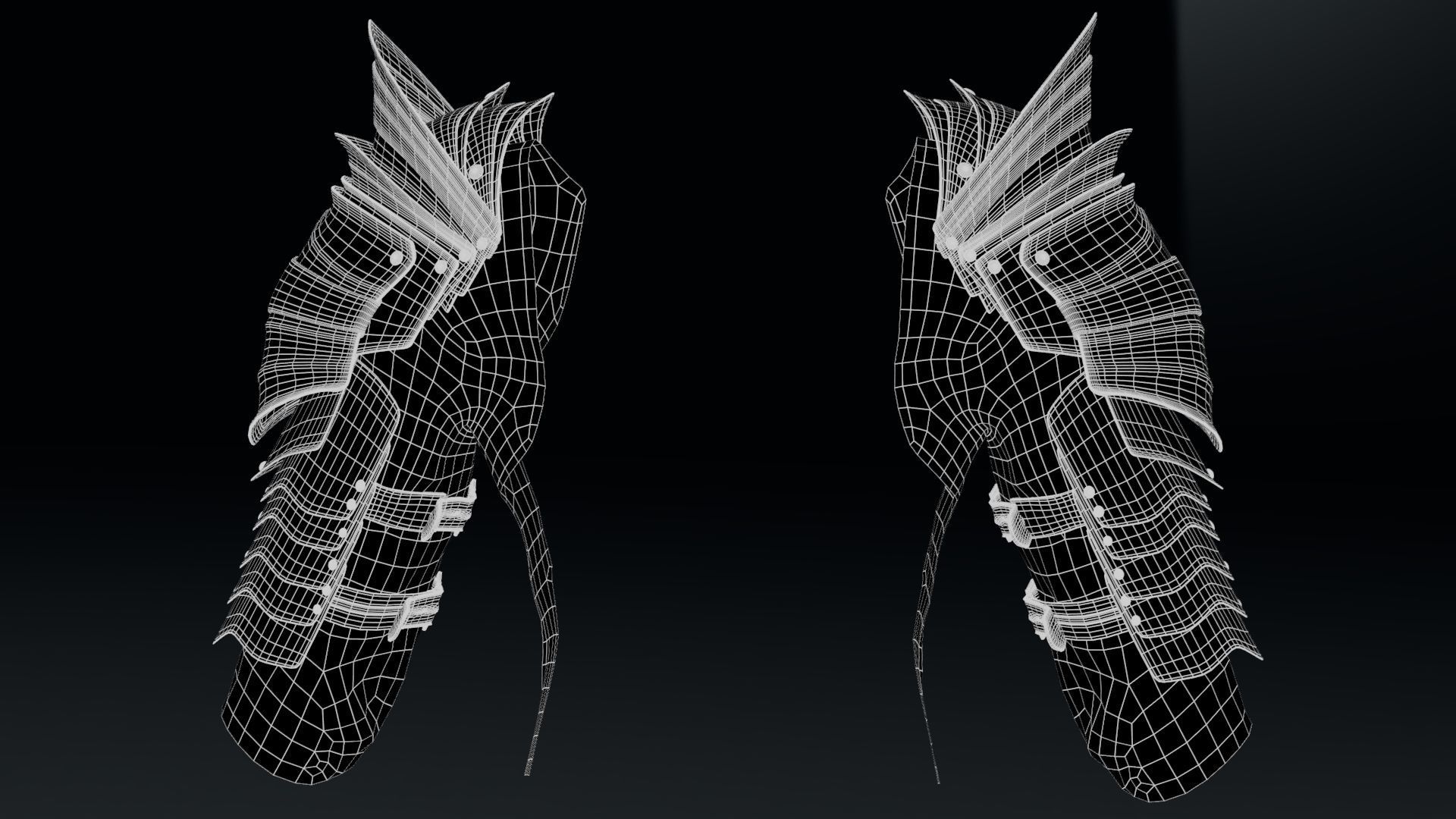 Female Knight Shoulder Armor Set MidPoly 3D model | CGTrader