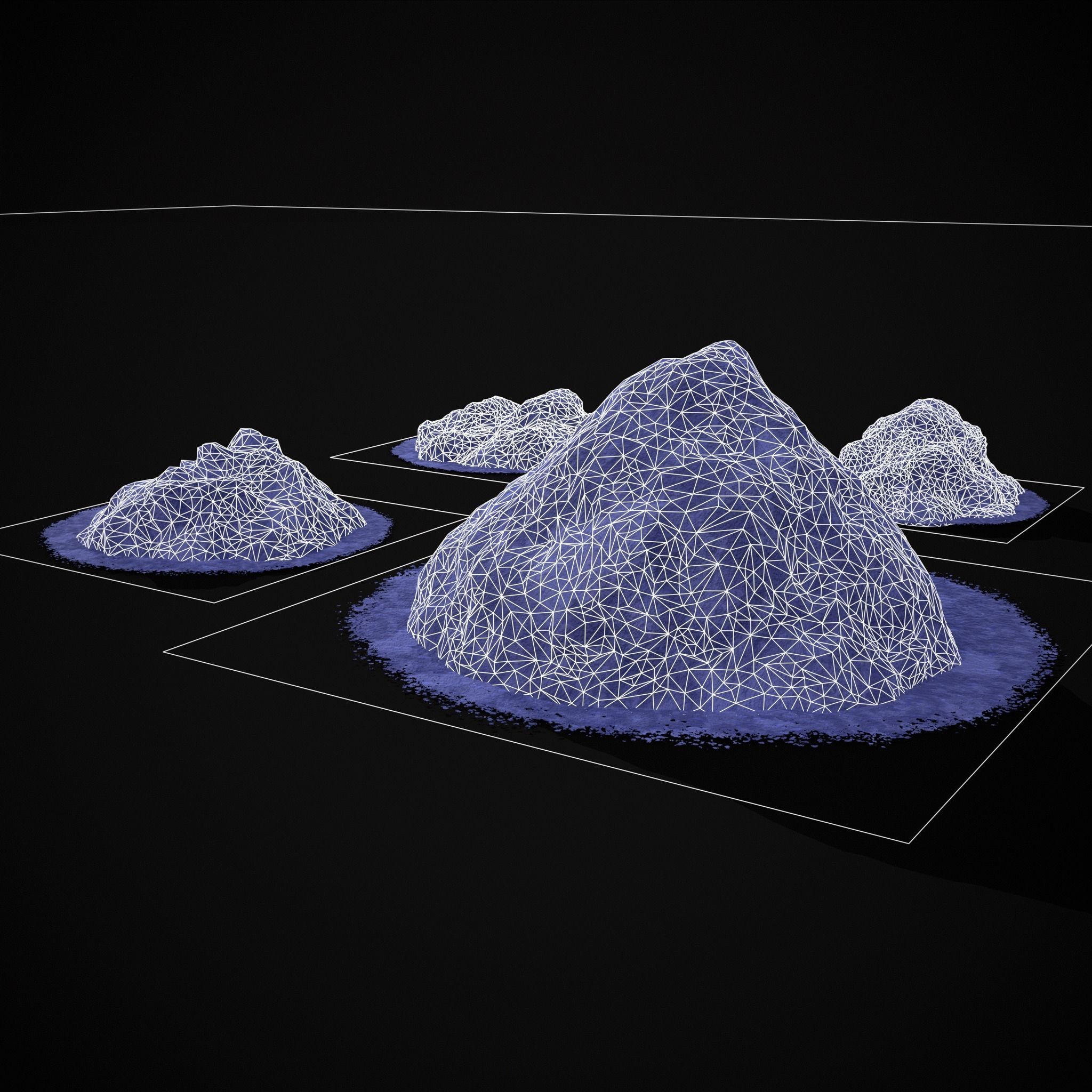 3D model Blue Powder Piles VR / AR / low-poly | CGTrader