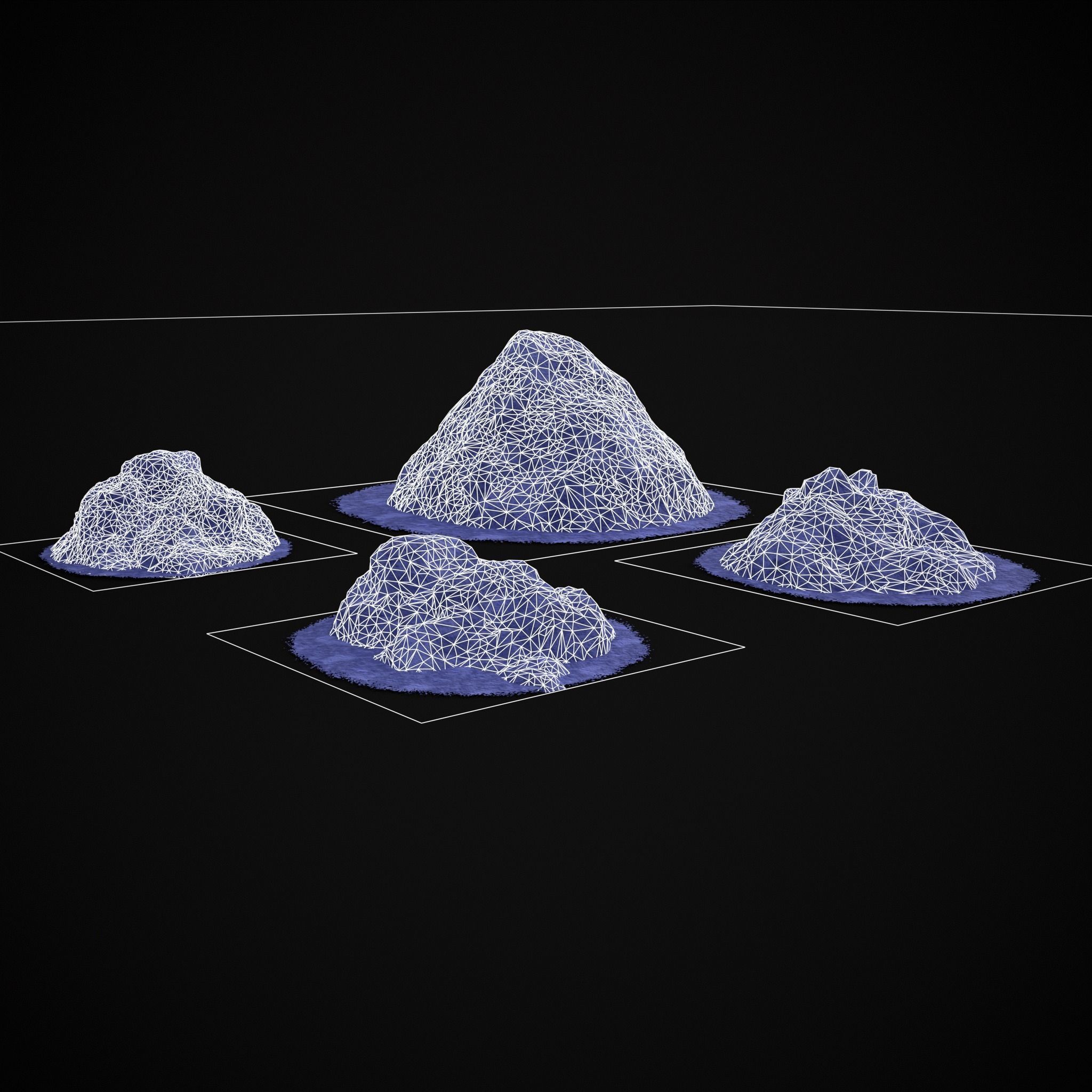 3D model Blue Powder Piles VR / AR / low-poly | CGTrader