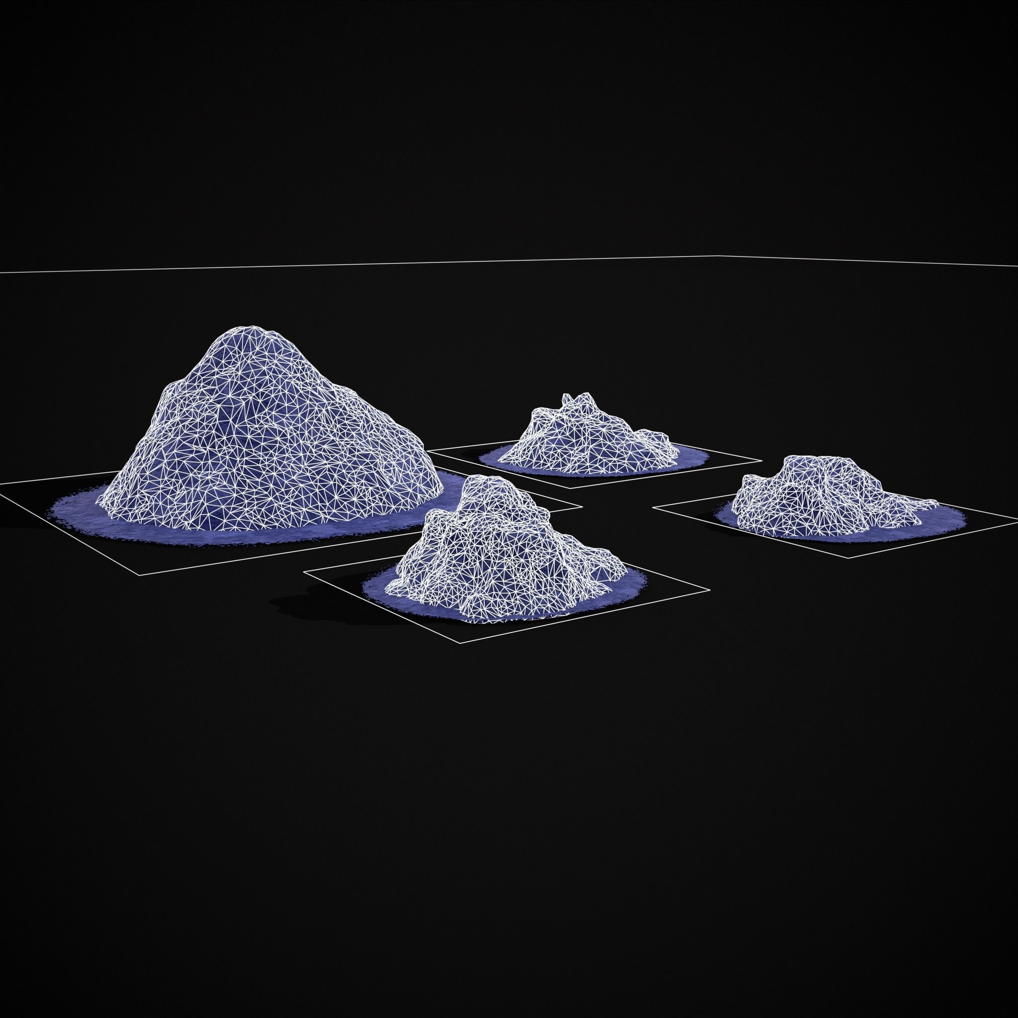 3D model Blue Powder Piles VR / AR / low-poly | CGTrader