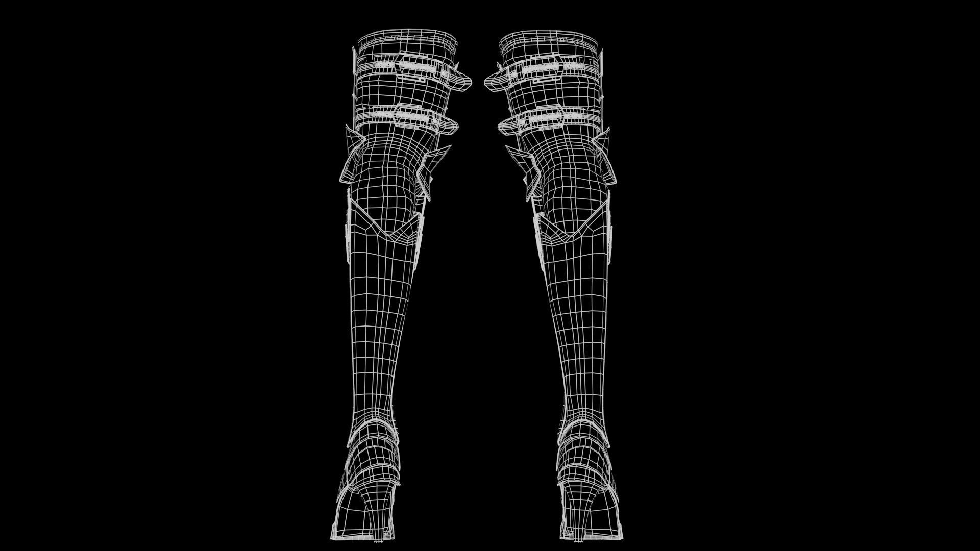 3D model Female Knight Leg Armor Set LowPoly VR / AR / low-poly | CGTrader