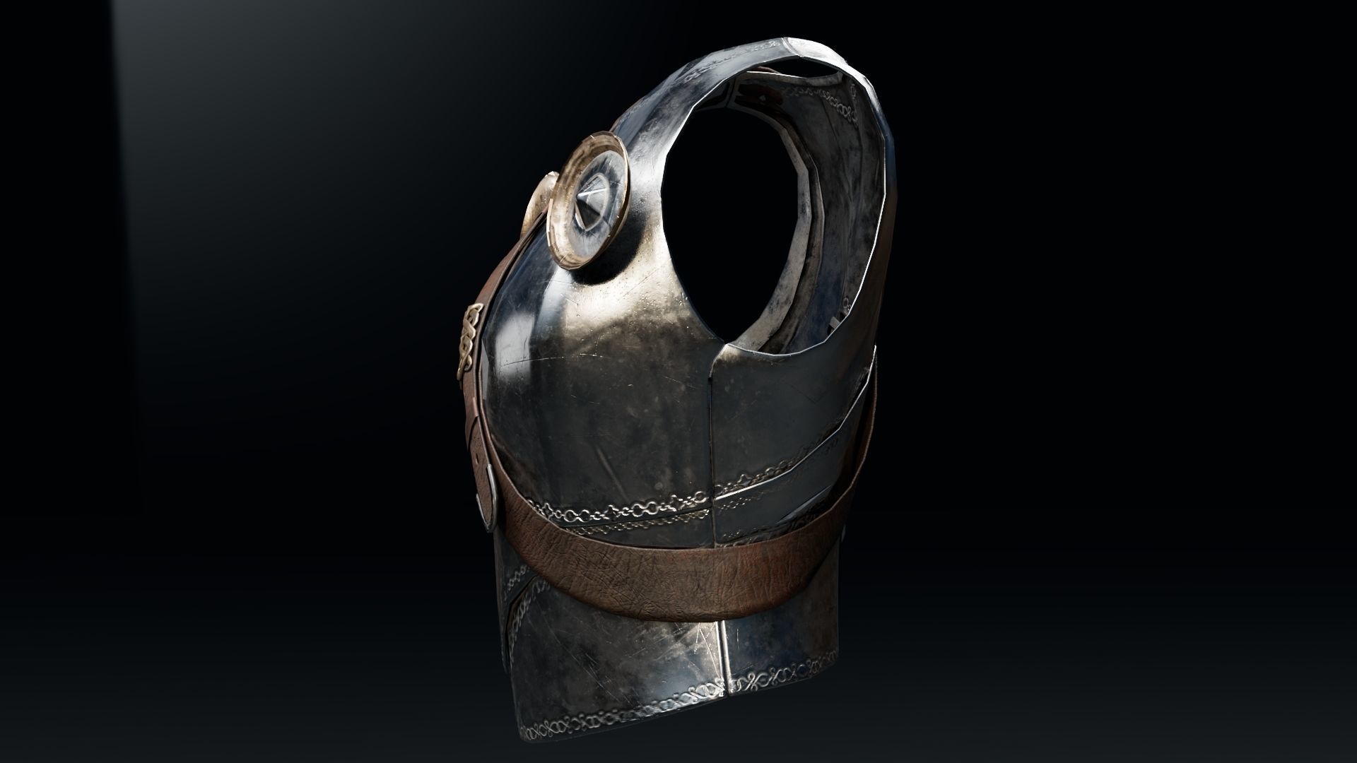 3D model Female Knight Upper Chest Armor Set LowPoly VR / AR / low-poly ...