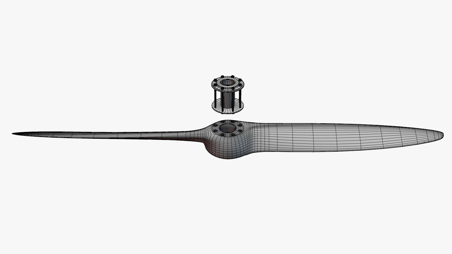 Antique aircraft wooden propeller with hub 3D model | CGTrader