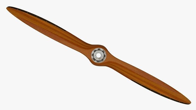 Antique aircraft wooden propeller with hub 3D model | CGTrader