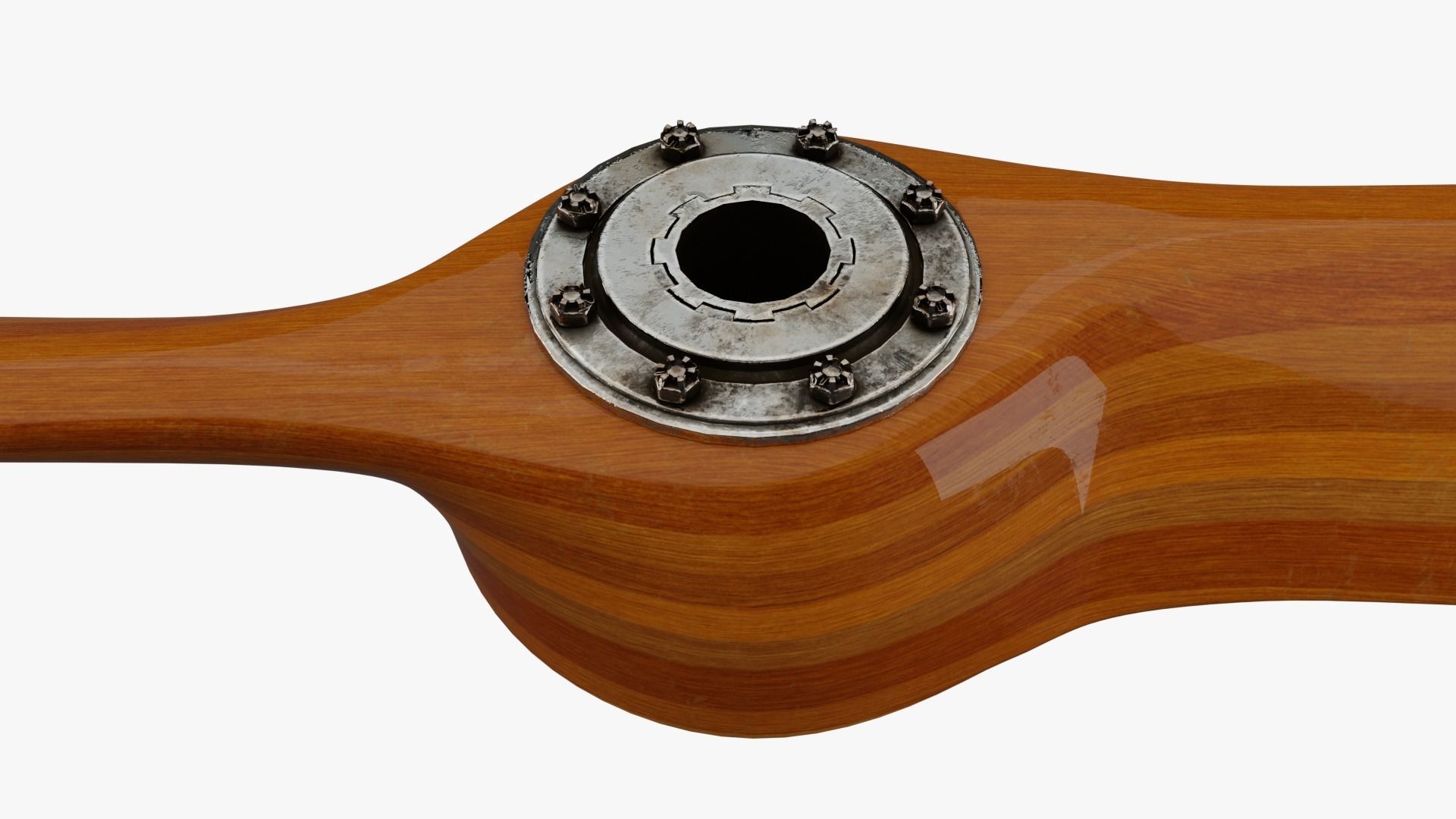 Antique aircraft wooden propeller with hub 3D model | CGTrader