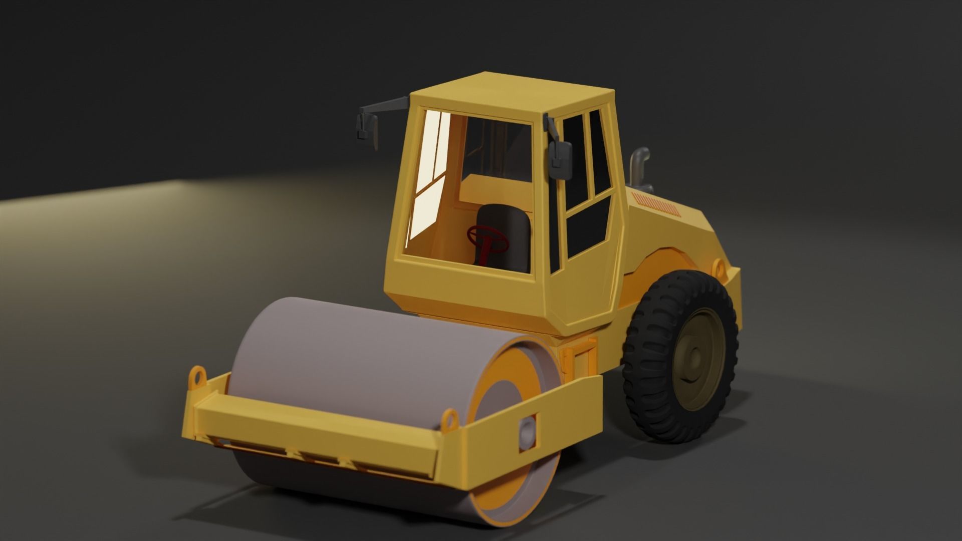 3D model of Road Roller - yellow color 3D model animated | CGTrader