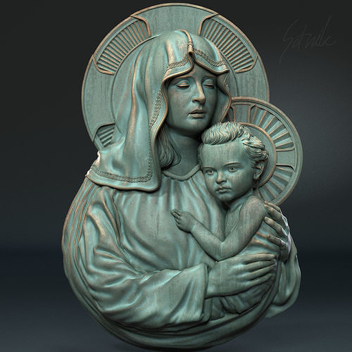Mother Maria bas-relief 04 3D model 3D printable | CGTrader
