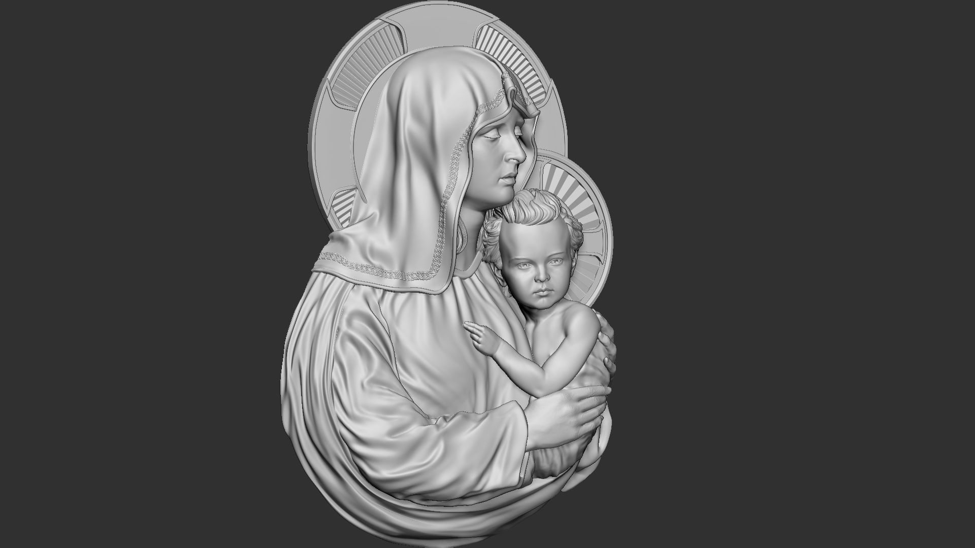 Mother Maria bas-relief 04 3D model 3D printable | CGTrader