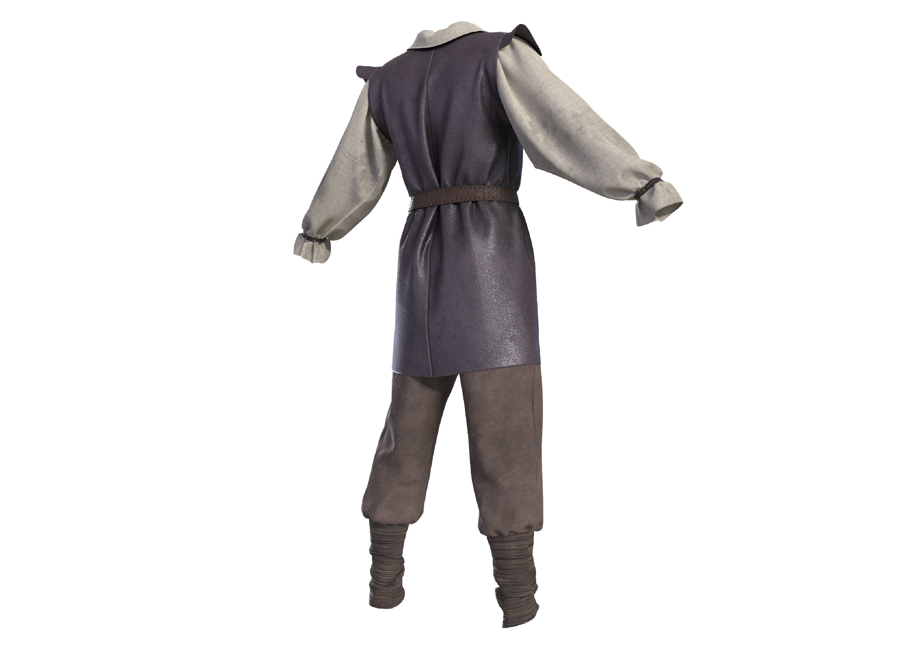 medieval renaissance farmer peasant clothes man outfit 3D model | CGTrader