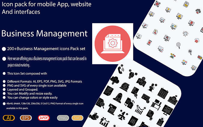 Business management icon pack Texture | CGTrader