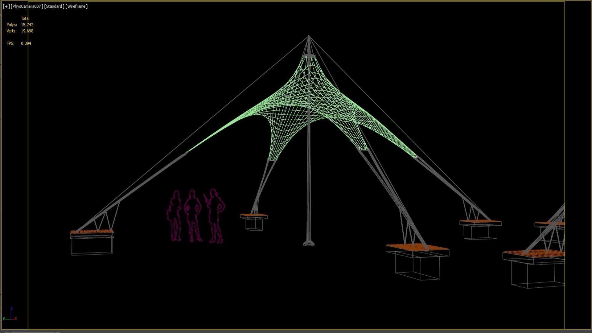 Tensile Fabric Structure -7 3D model | CGTrader