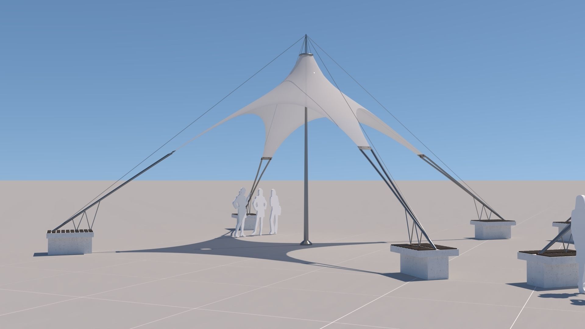 Tensile Fabric Structure -7 3D model | CGTrader