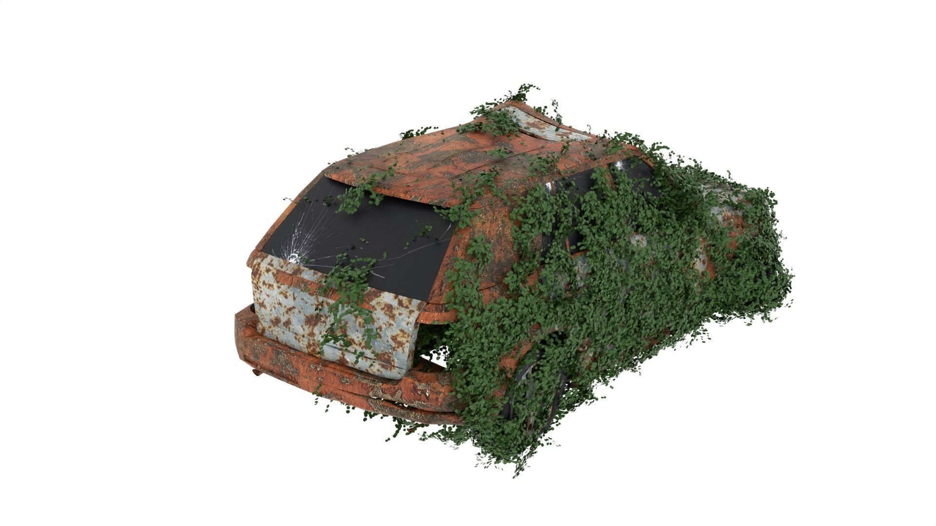 Damaged Rusted Car 3D model | CGTrader