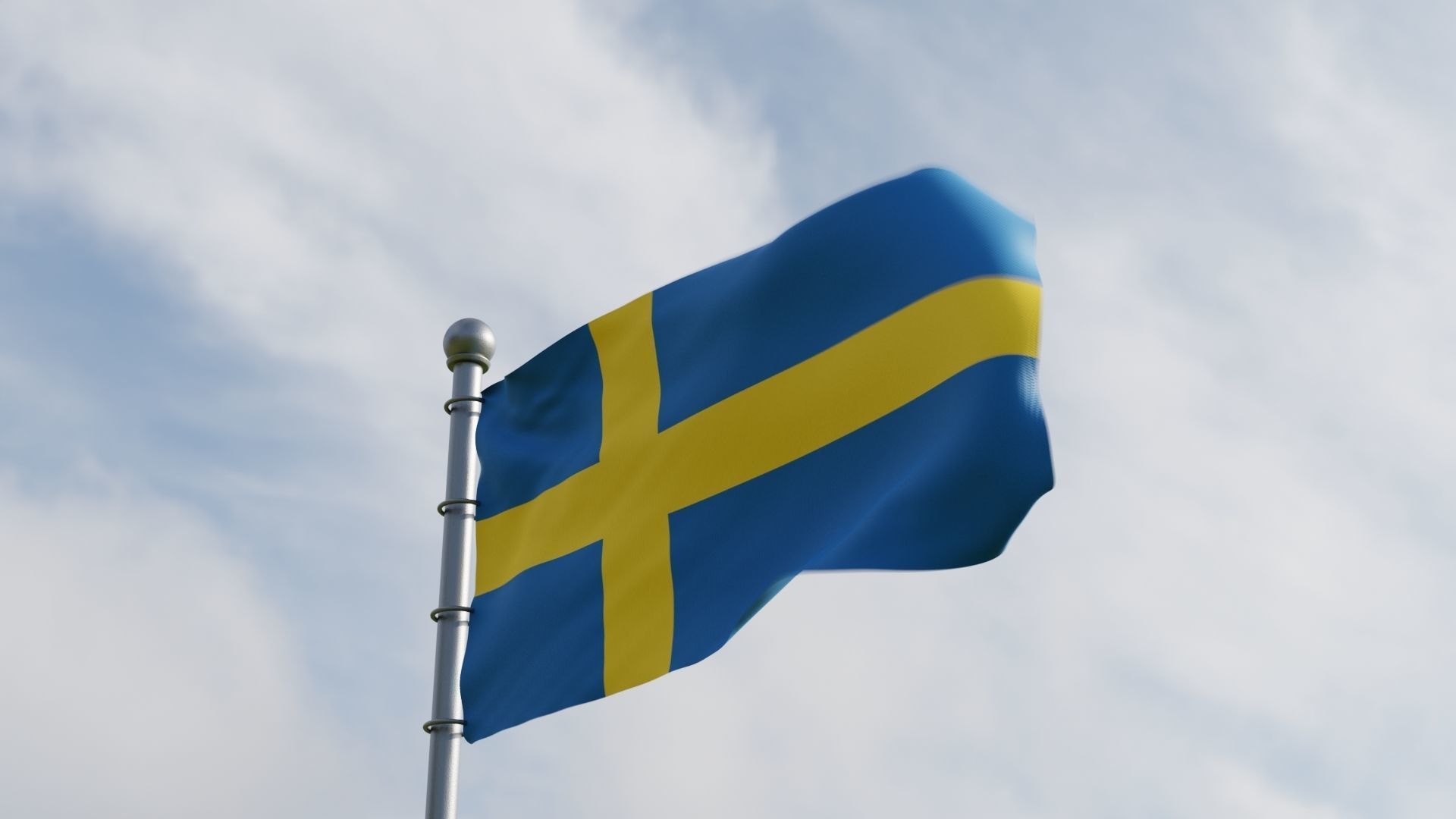 Animated Sweden Flags 3D model animated | CGTrader