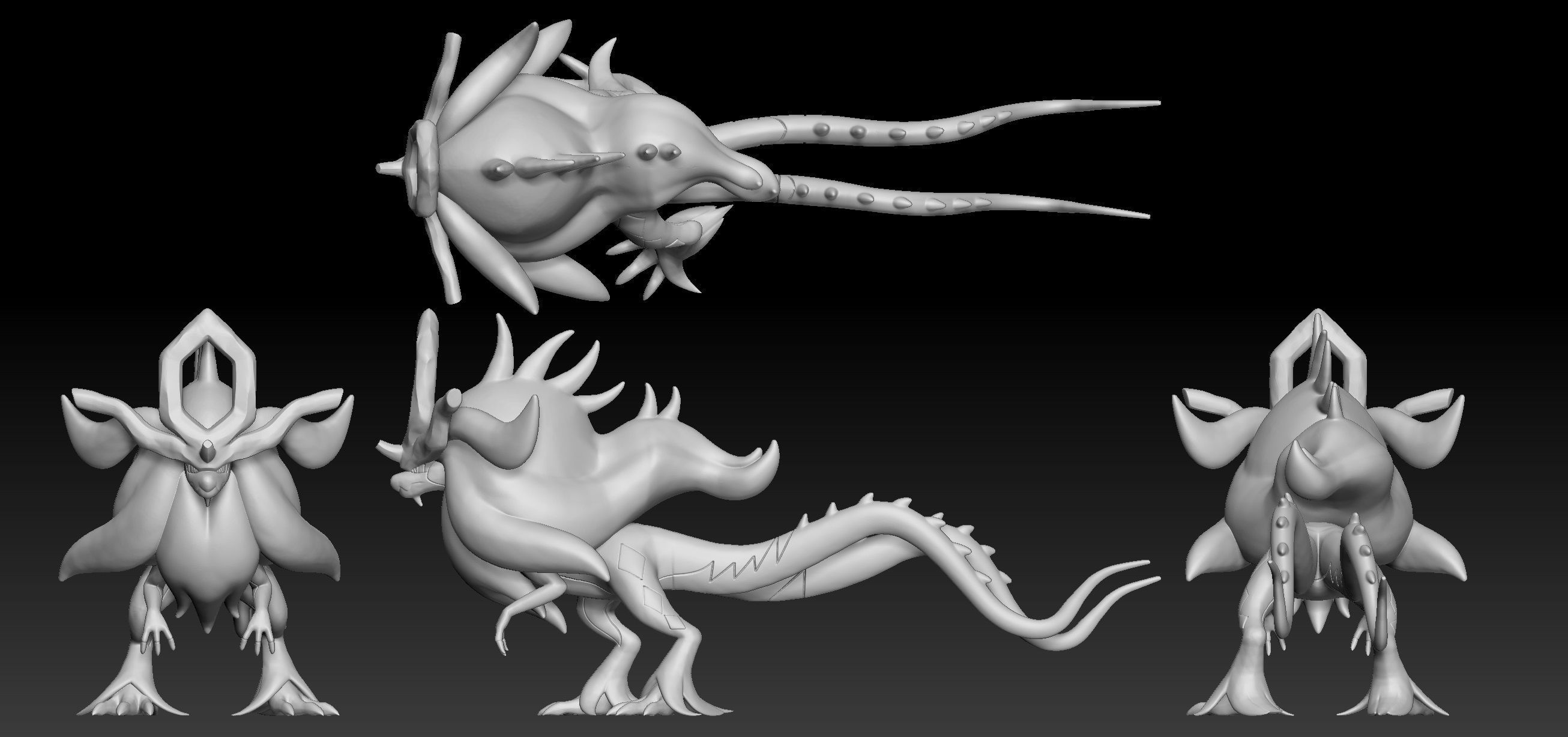 Pokemon Paradox Ancient Suicune Walking Wake 3D model 3D printable ...