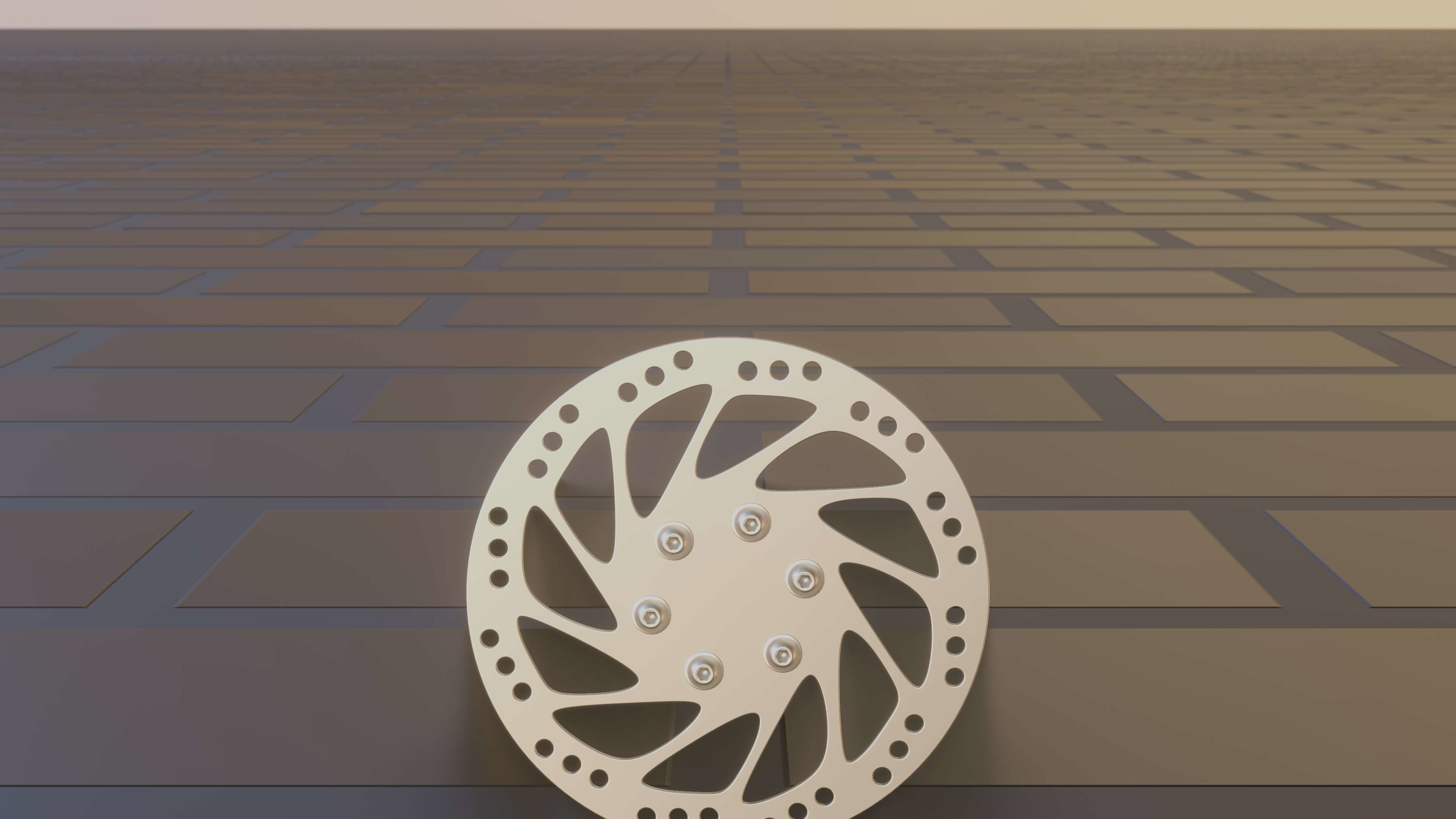 E-Scooter Disc Brake with Procedural PBR Material Setup 3D model | CGTrader