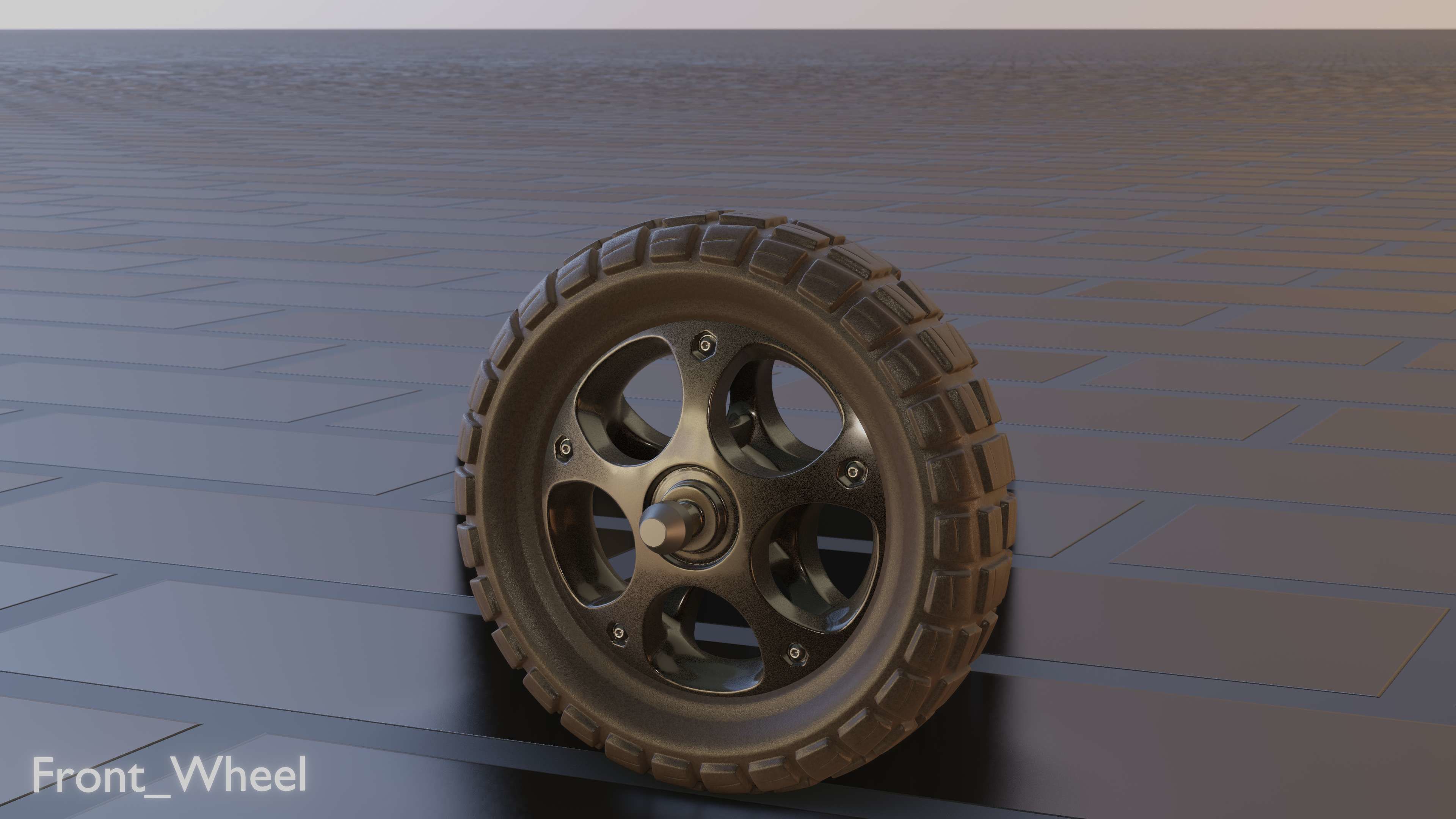 E-Scooter Front-Wheel with Procedural PBR Material Setup 3D model ...