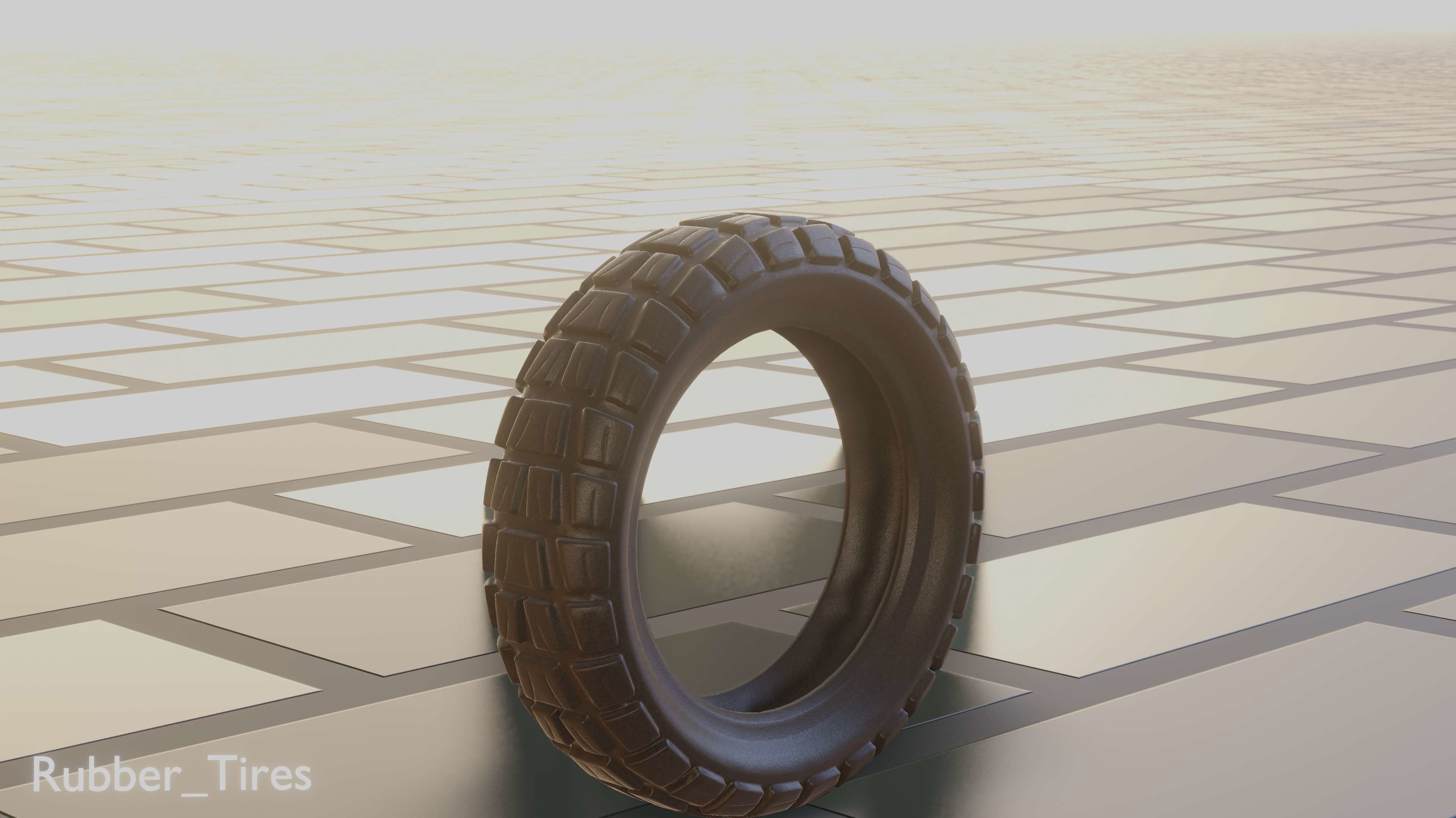 E-Scooter Rubber Tire with Procedural PBR Material Setup 3D model | CGTrader