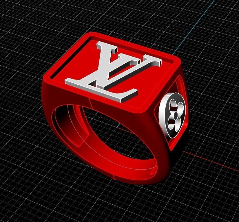 Louis vuitton LV ring men man 3D model 3D printable | CGTrader