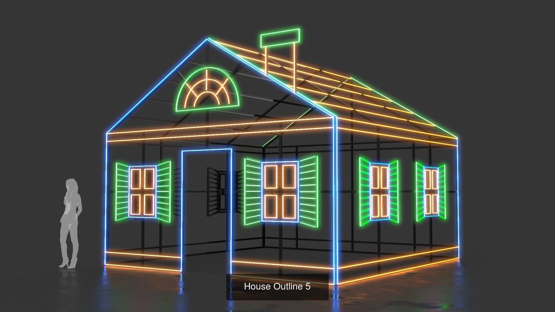 House Outline - 5 Pack 3D Model Collection | CGTrader