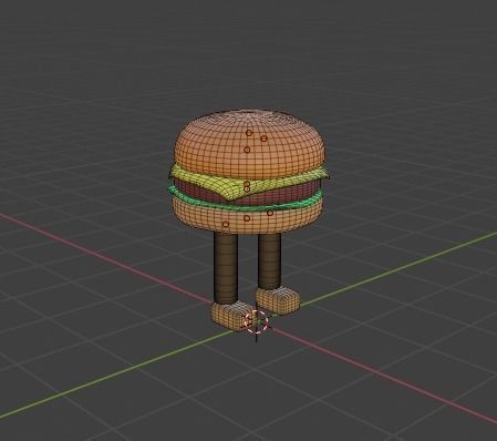 Burger man with legs 3D model | CGTrader