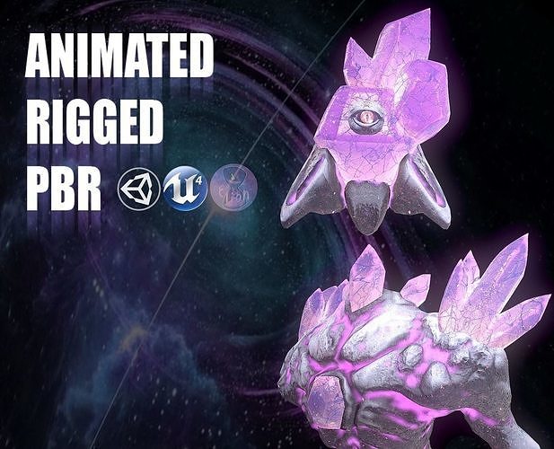 3D model Monster Crystal VER 07 3D Low Poly Model Game Ready VR / AR ...