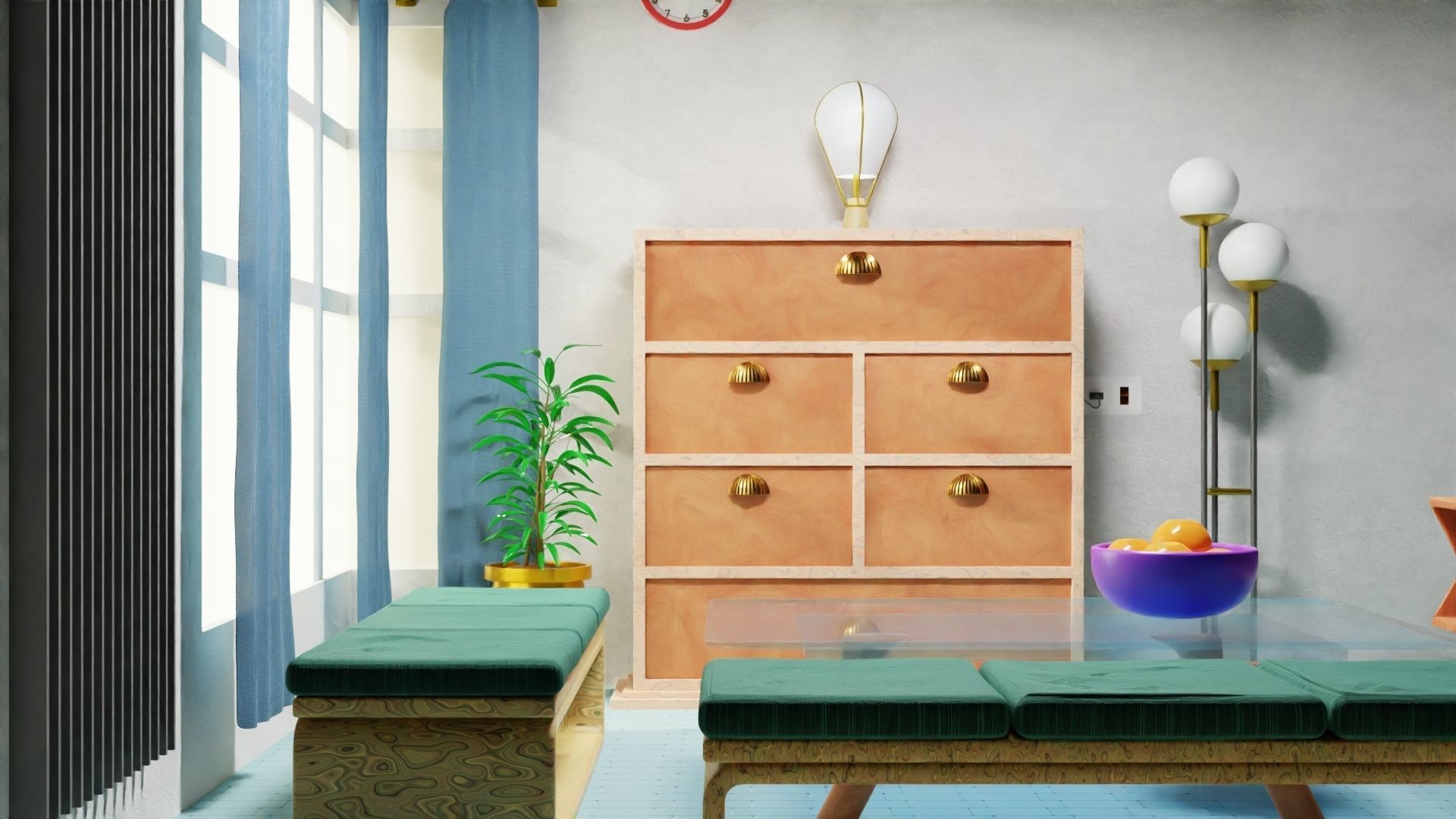 3D model Modern Room with simple decoration 3D Model Interior Design VR ...