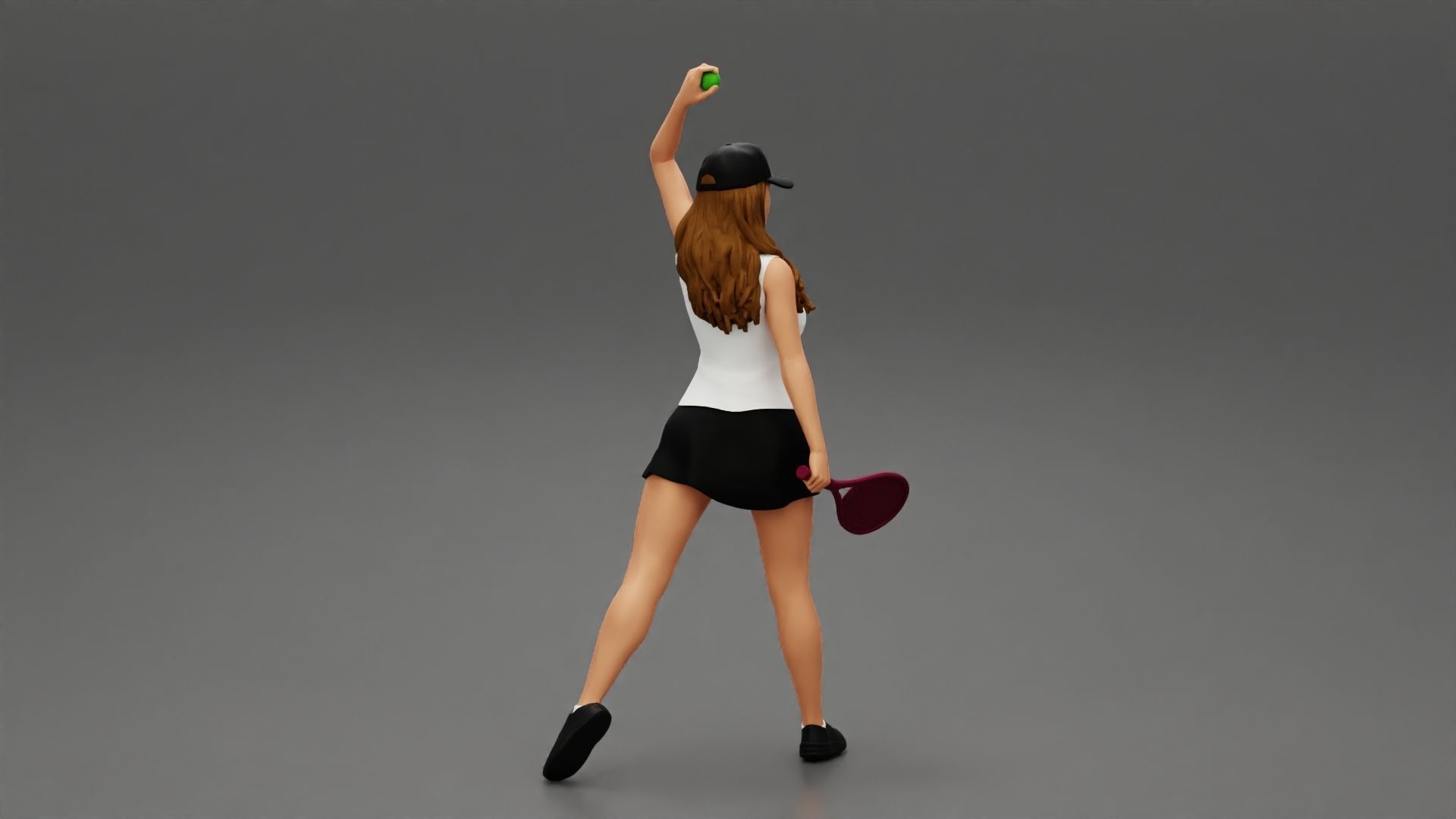 woman throwing tennis ball 3D model 3D printable | CGTrader