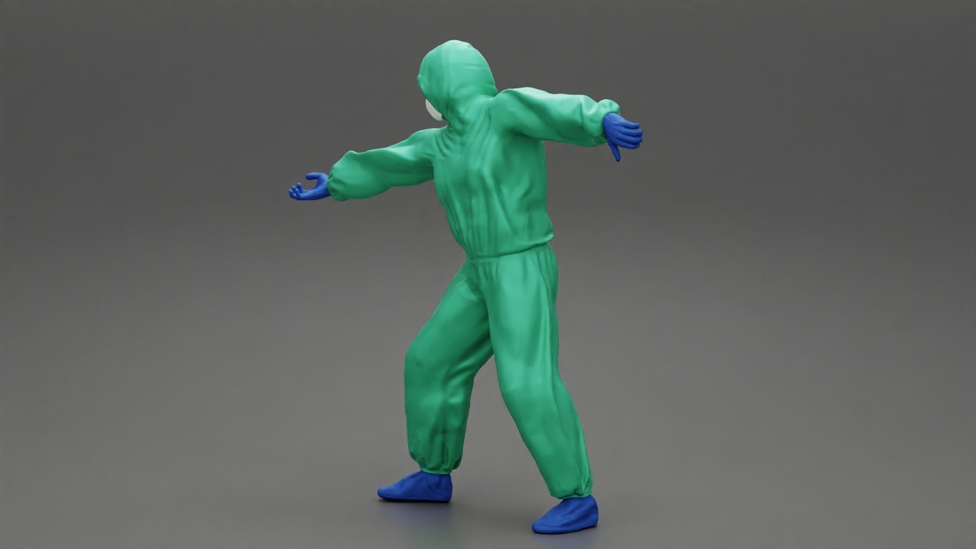 man wearing antivirus suit standing and helping someone 3D model 3D ...
