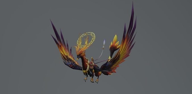 3D model Black Fire Phoenix VR / AR / low-poly | CGTrader