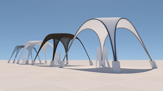 Tensile Membrane Structure 2 3D model | CGTrader