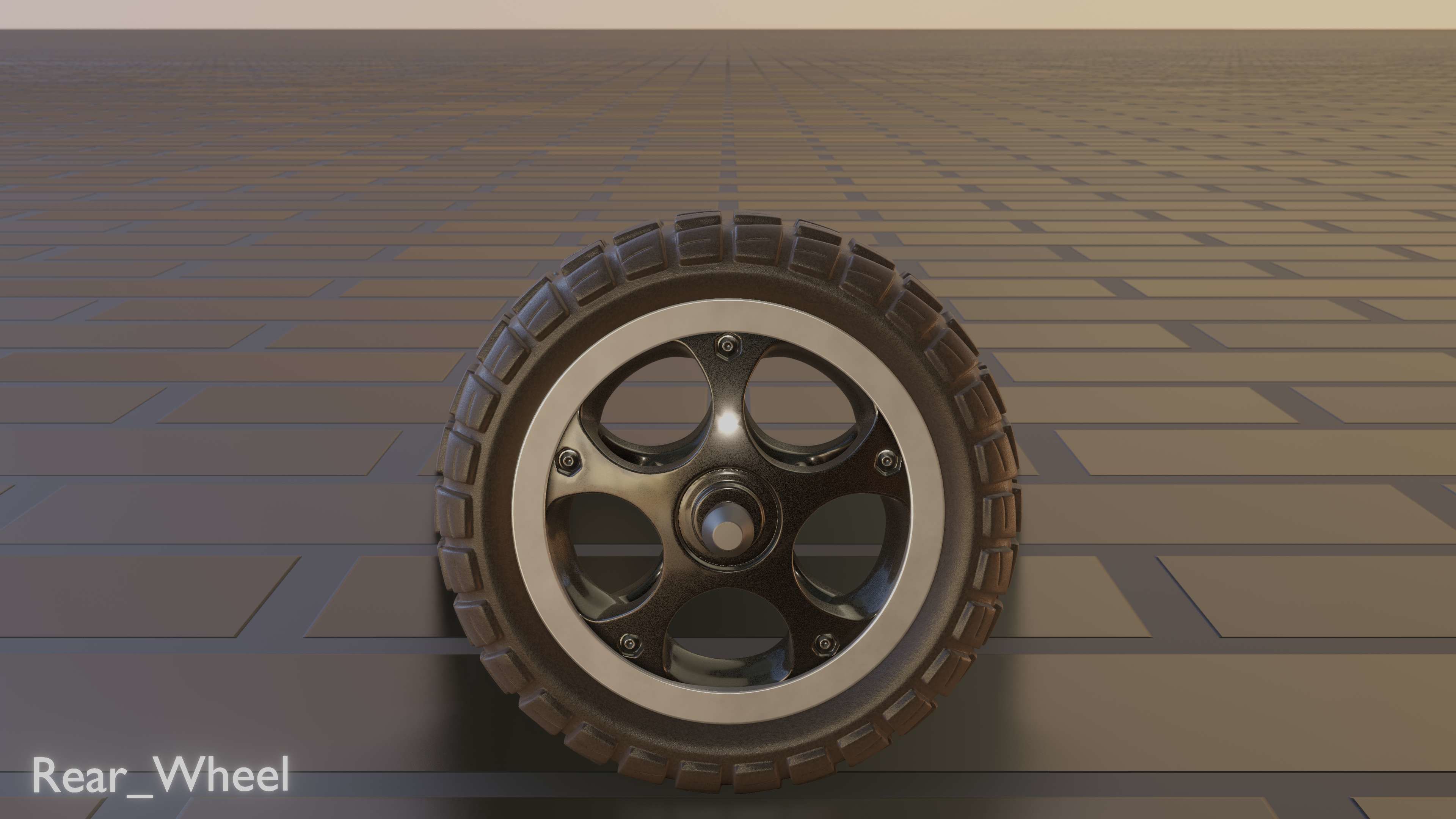 E-Scooter Rear-Wheel with Procedural PBR Material 3D model | CGTrader