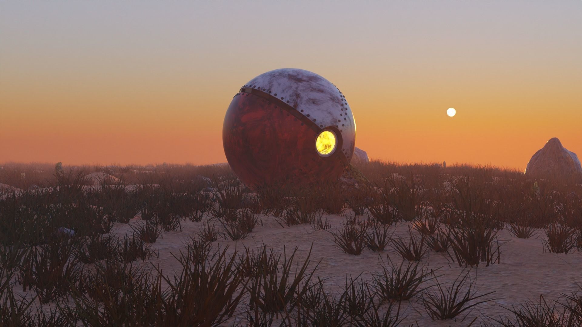 Broken Pokeball 3D model | CGTrader