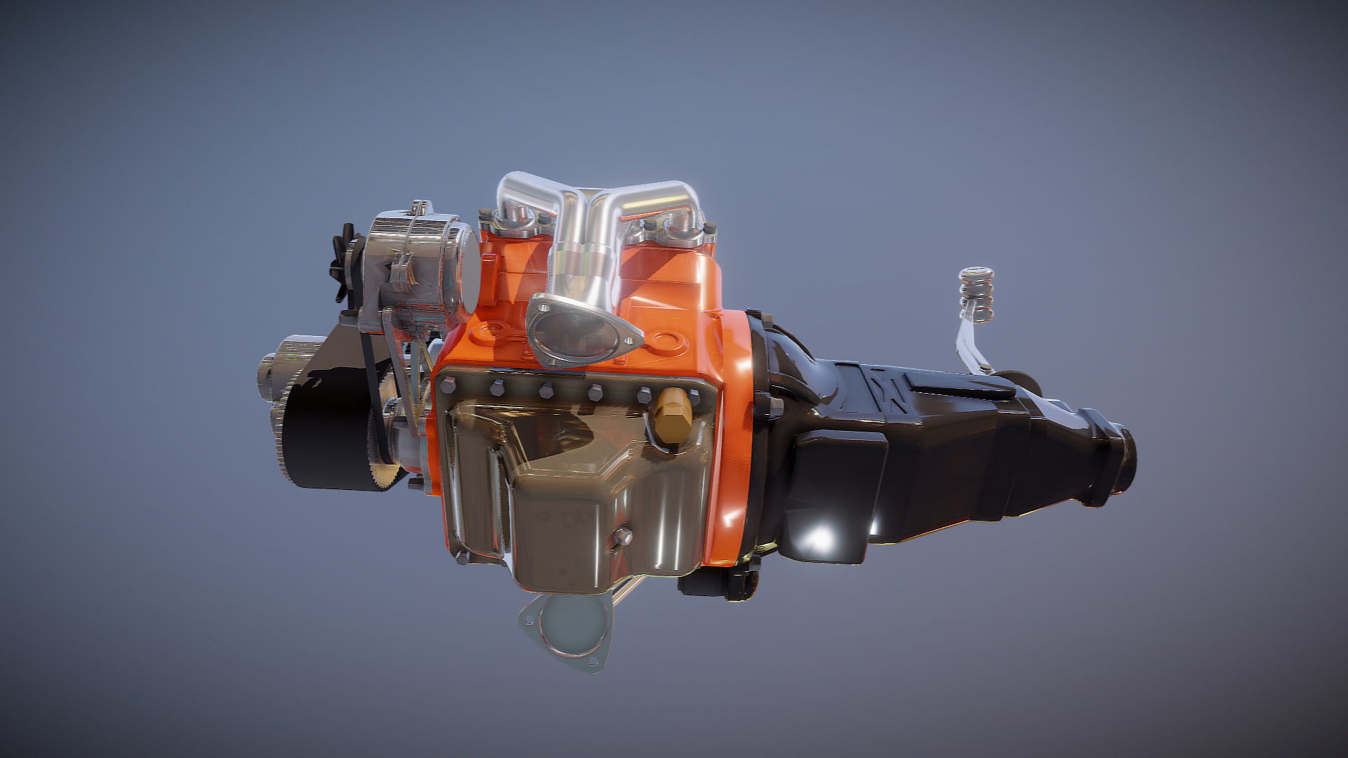 Cartoon V8 vintage engine 3D model | CGTrader