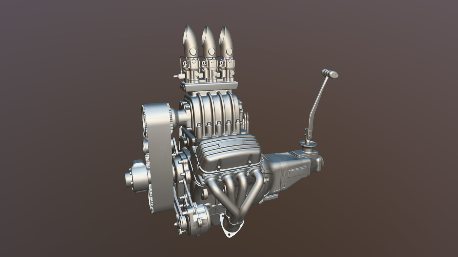 Cartoon V8 vintage engine 3D model | CGTrader