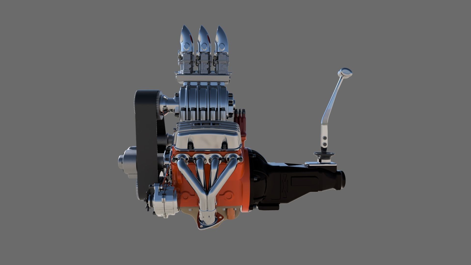 Cartoon V8 vintage engine 3D model | CGTrader