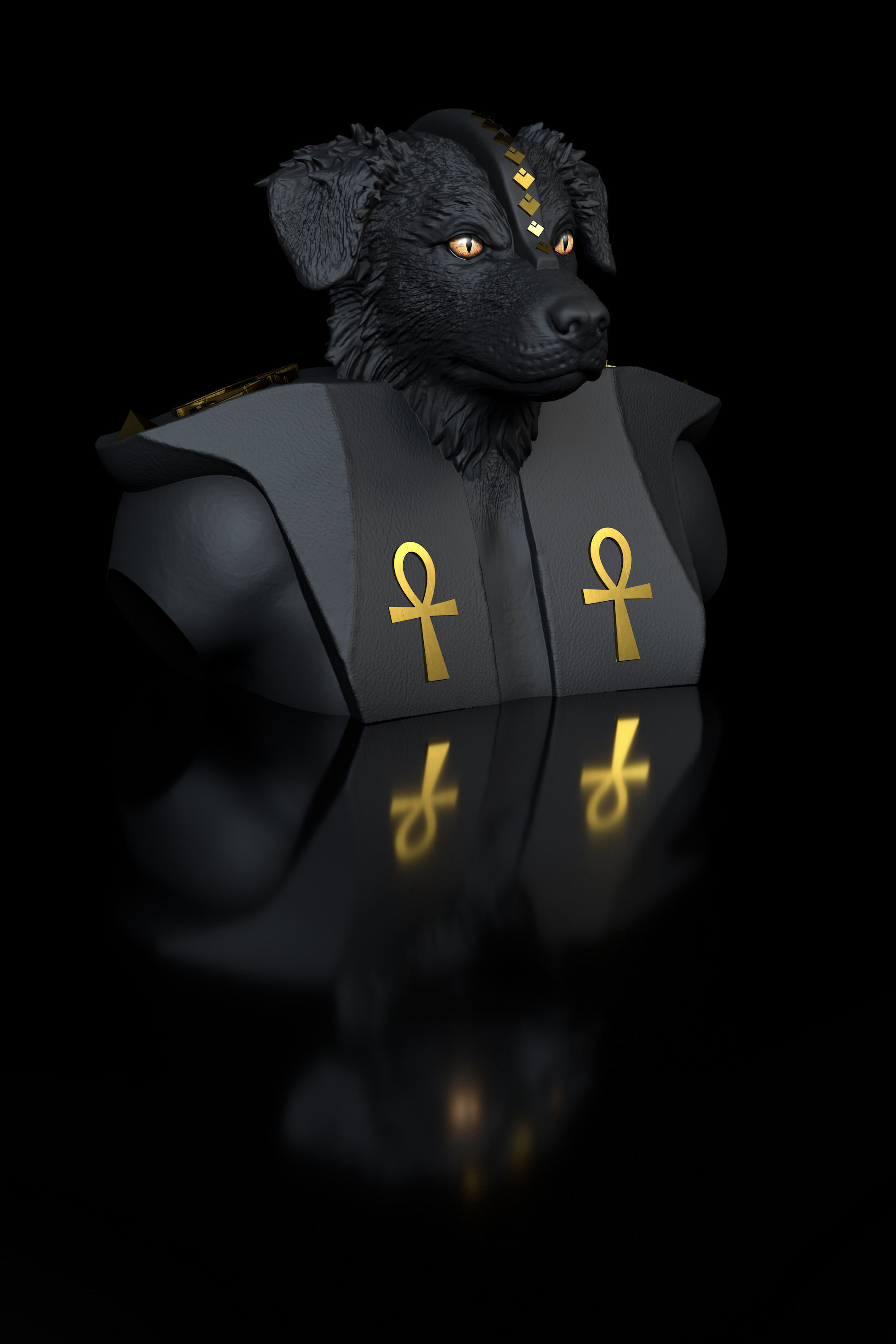 Dog Australian border Anubis friendly 3D model 3D printable | CGTrader