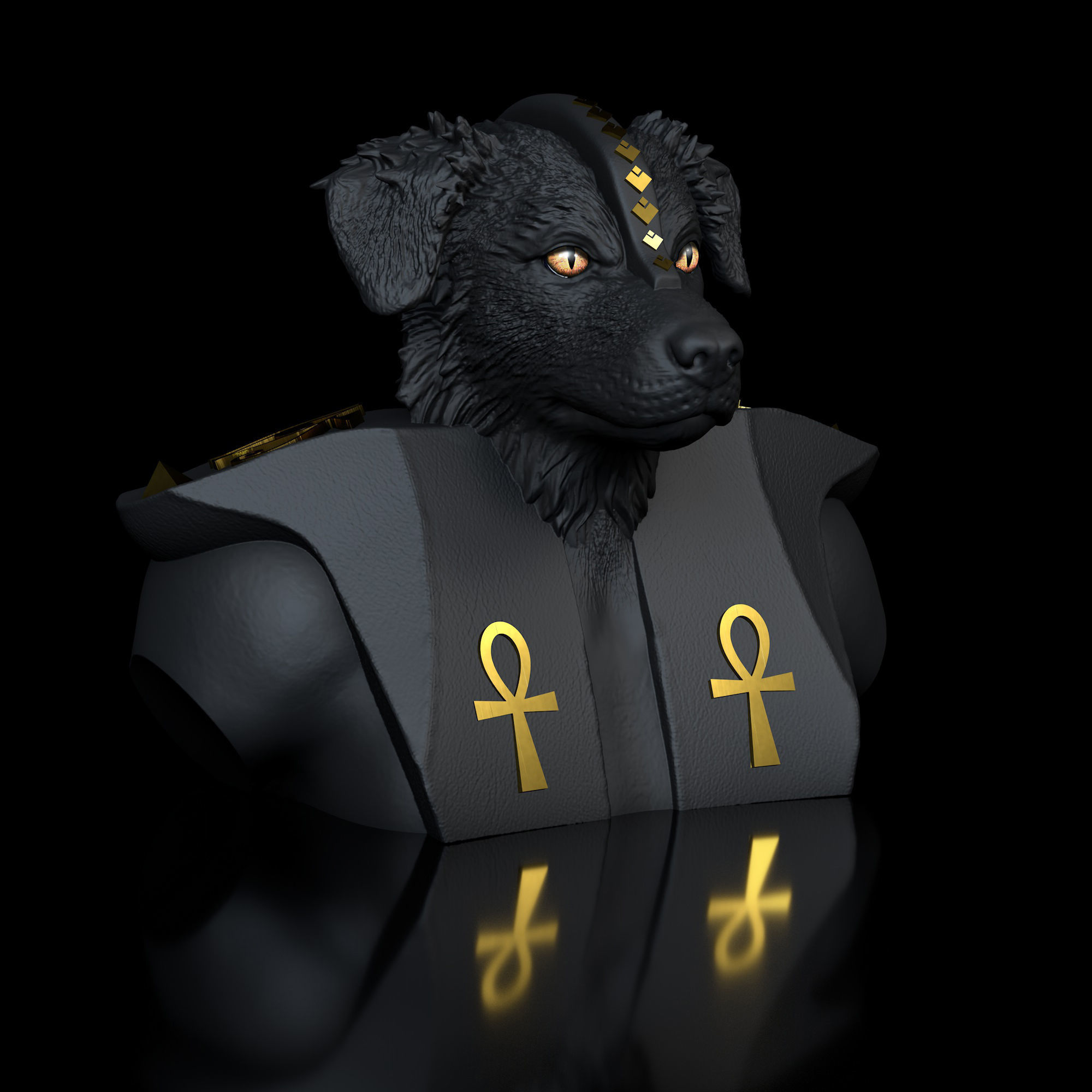 Australian border Anubis friendly- High-Polygon print file 3D model 3D ...