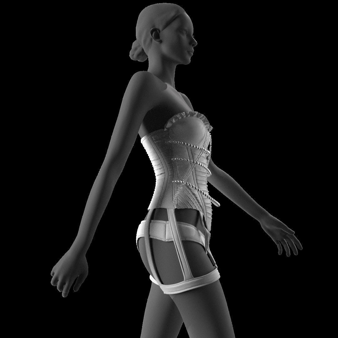 Bride Corset 16 MarvelousDesigner CLO3D ZPRJ FBX OBJ MTL 3D model | CGTrader
