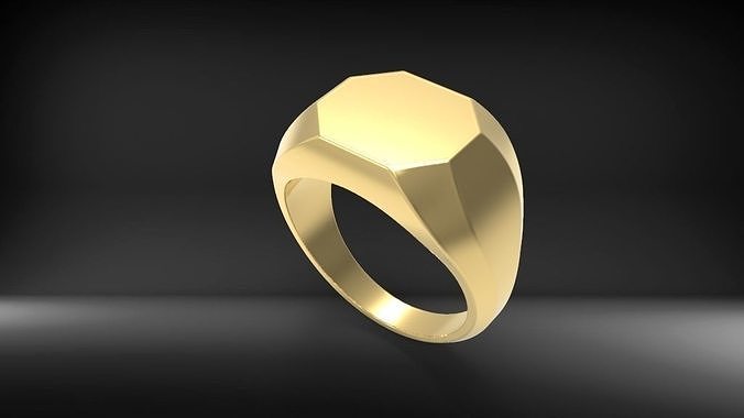 Men signet ring 3d Model 3D model 3D printable | CGTrader