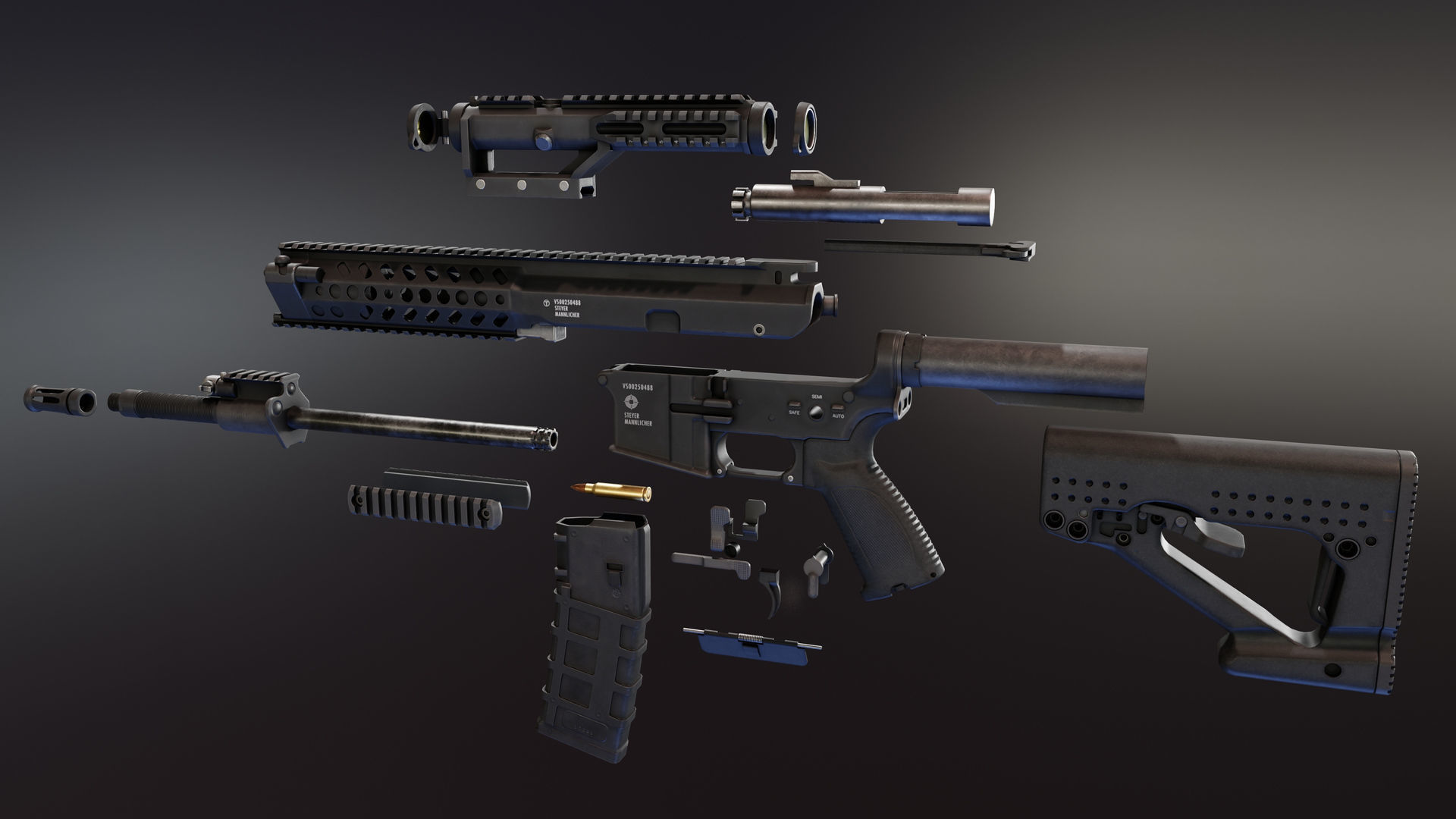 3D model Steyr RS556 Rifle VR / AR / low-poly | CGTrader