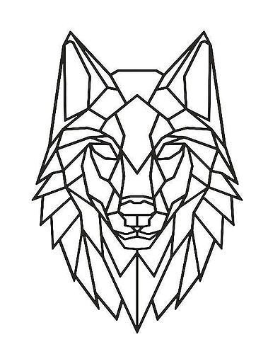 Wolf Line Art 3D 3D model 3D printable | CGTrader