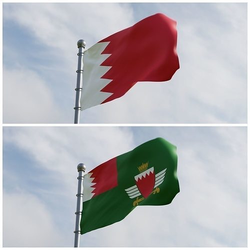 Animated Bahrain Flags 3D model animated | CGTrader