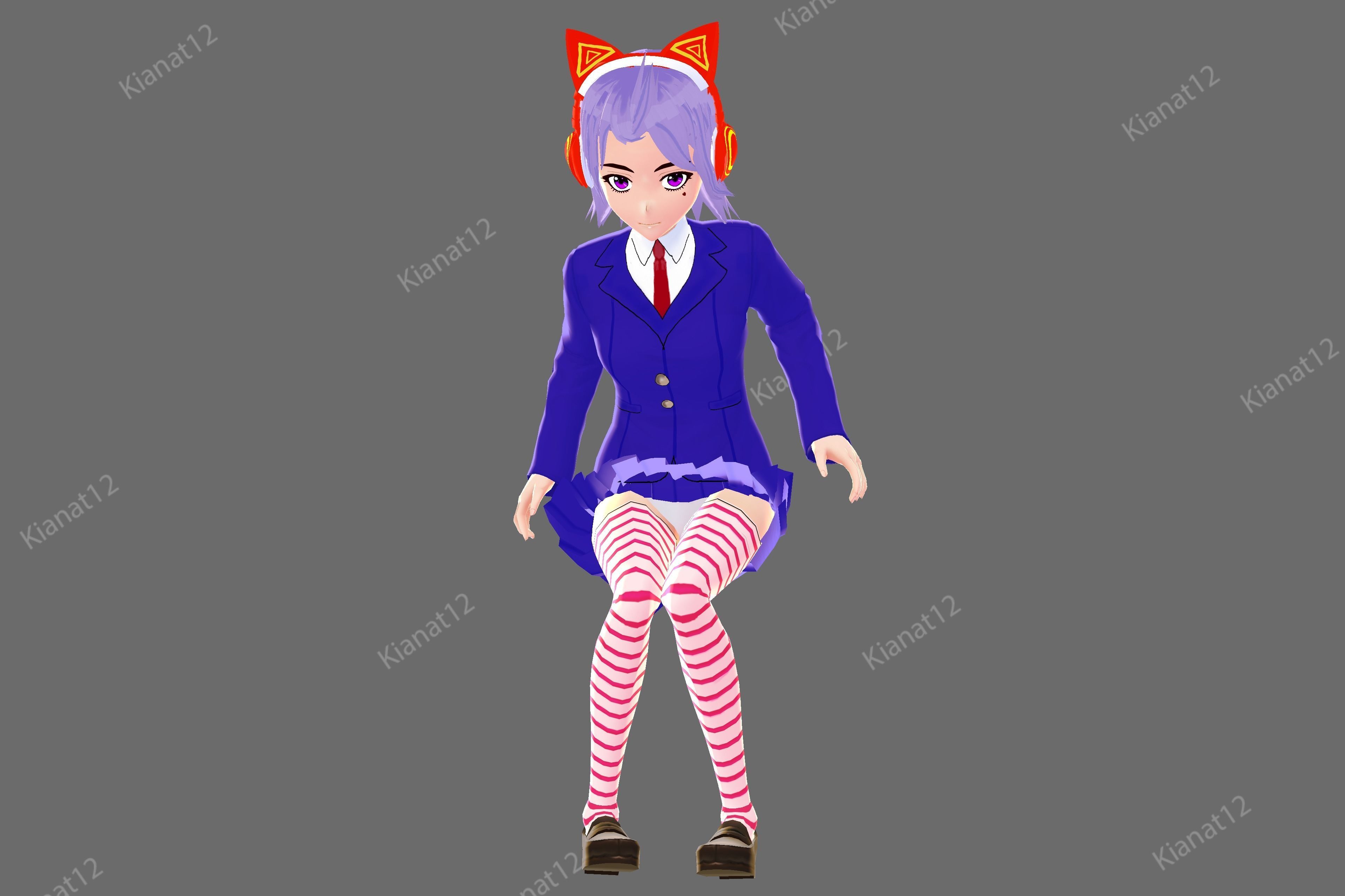 3D model 3d anime style girl avatar VR / AR / low-poly | CGTrader